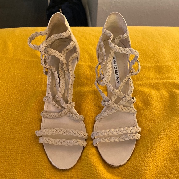 Manolo Blahnik | Shoes | Manolo Blahnik Tan Heels | Poshmark